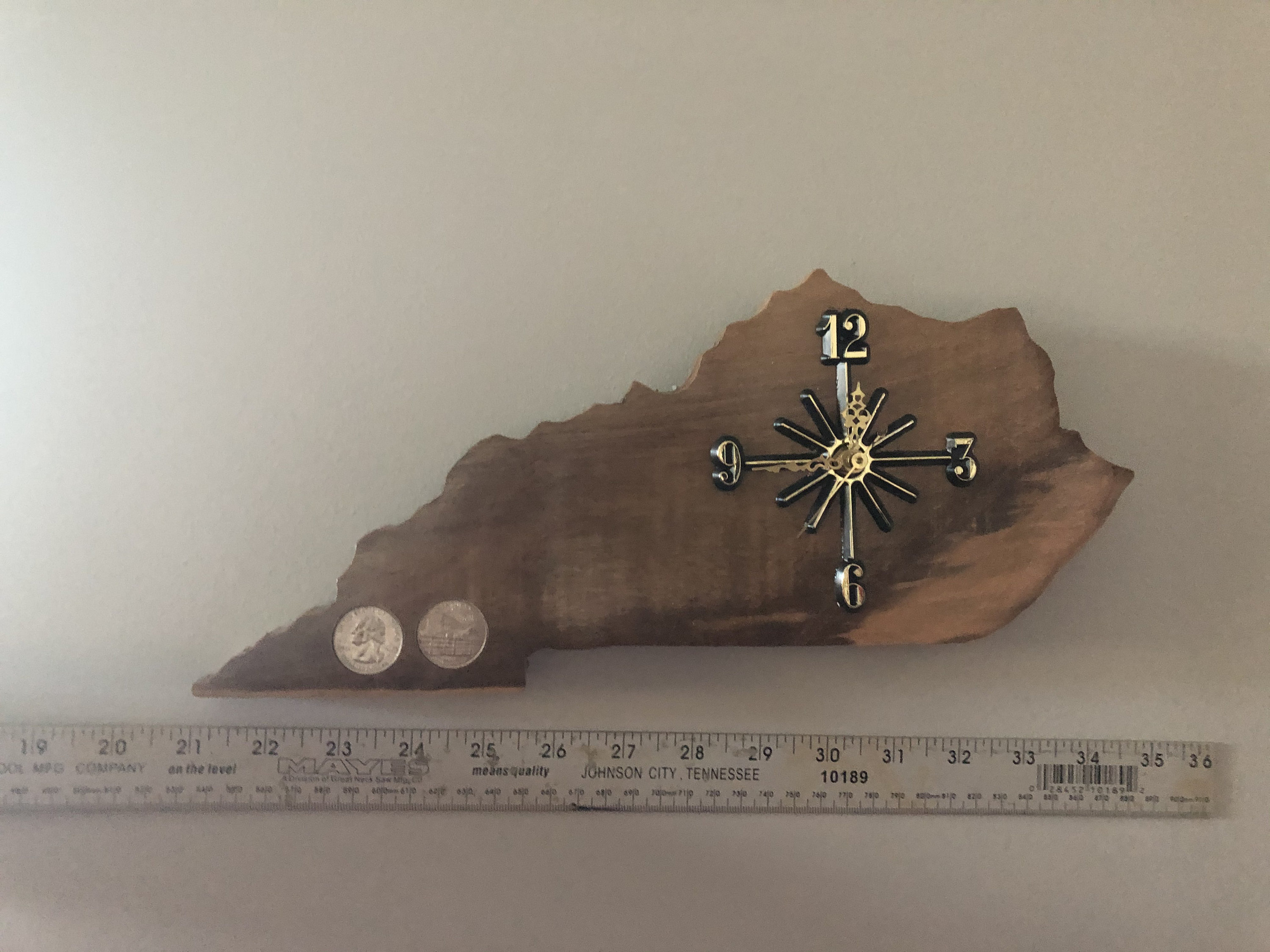 Kentucky State Quarter Clock. Handmade. Clocks Made of Black Walnut ...