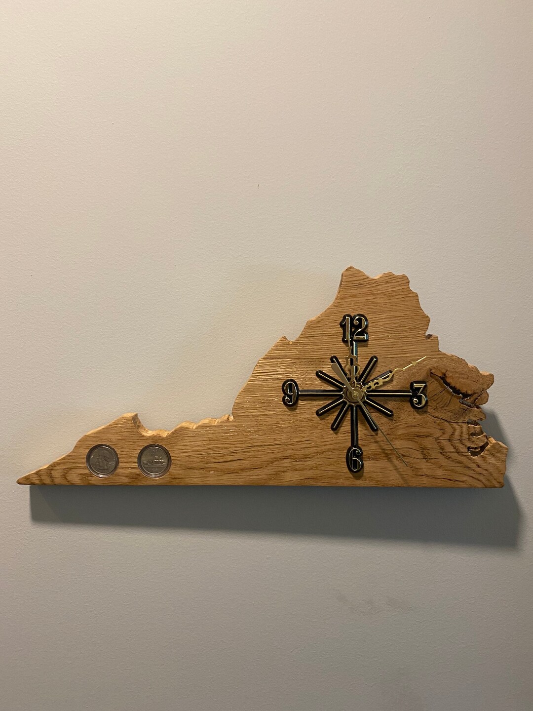 Virginia State Quarter Clock. Handmade. Clocks Can Be Made From Pine ...