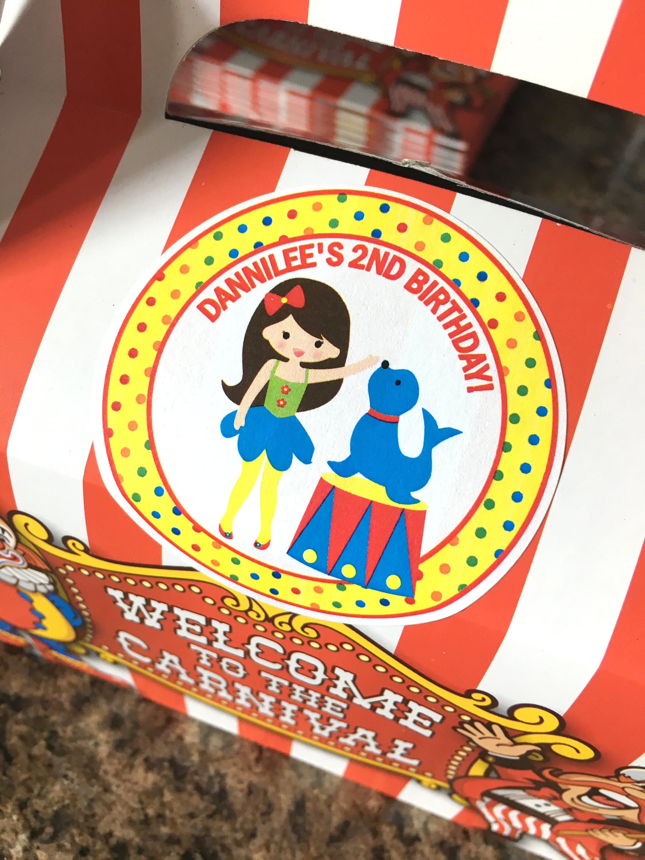 Carnival Favor Box, Circus Favor Box, Gable Box, Party Favor, Candy ...