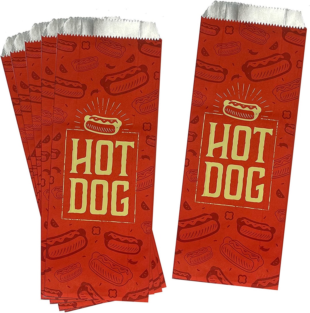 Hot Dog Foil Bag, Hot Dog Wrapper, Movie Night, Carnival, Circus Party ...