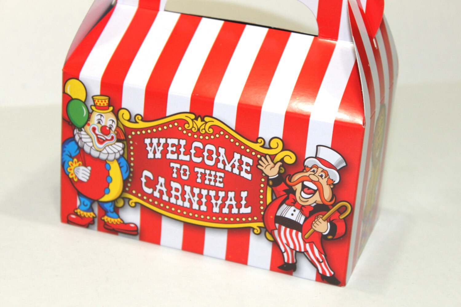 Carnival Favor Box, Circus Favor Box, Gable Box, Party Favor, Candy ...