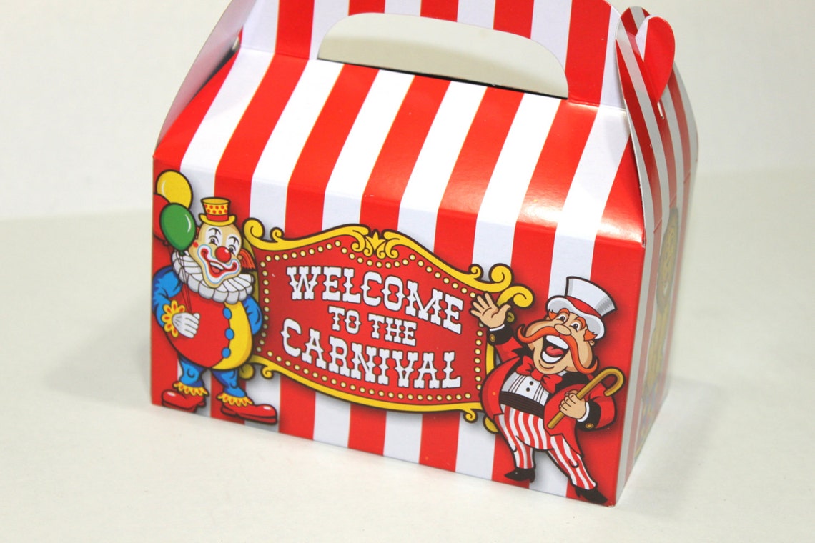 Carnival Favor Box Circus Favor Box Gable Box Party Favor - Etsy
