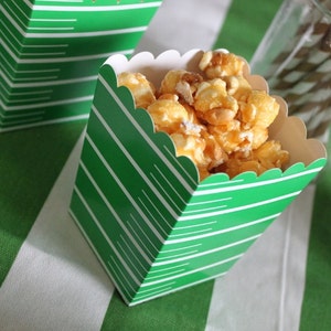 Football Favor Box, Football Popcorn Box (12), Green Favor Box, Party ...