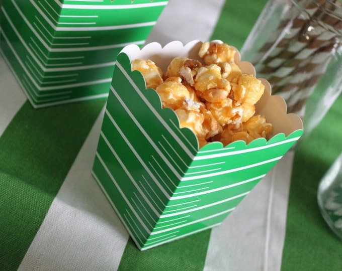 Football Favor Box Football Popcorn Box Green Favor Box | Etsy