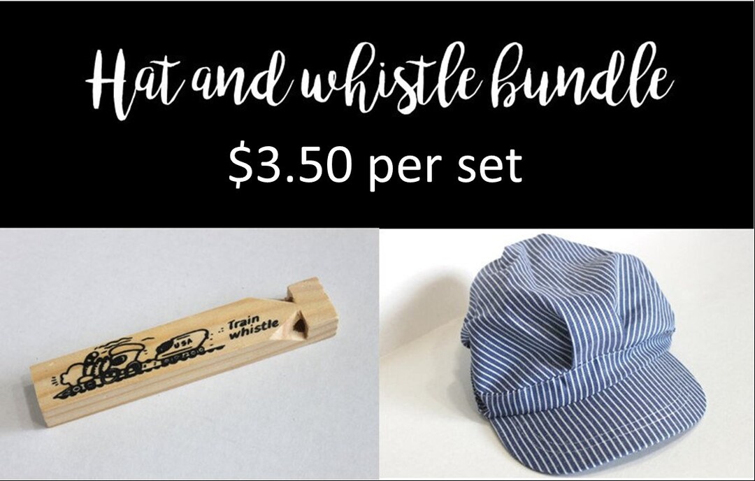 Train Party Favor (10 Sets) Includes Conductor Hat and Train Whistle ...