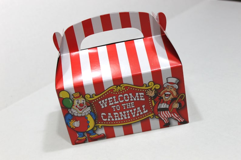 Carnival Favor Box Circus Favor Box Gable Box Party Favor - Etsy