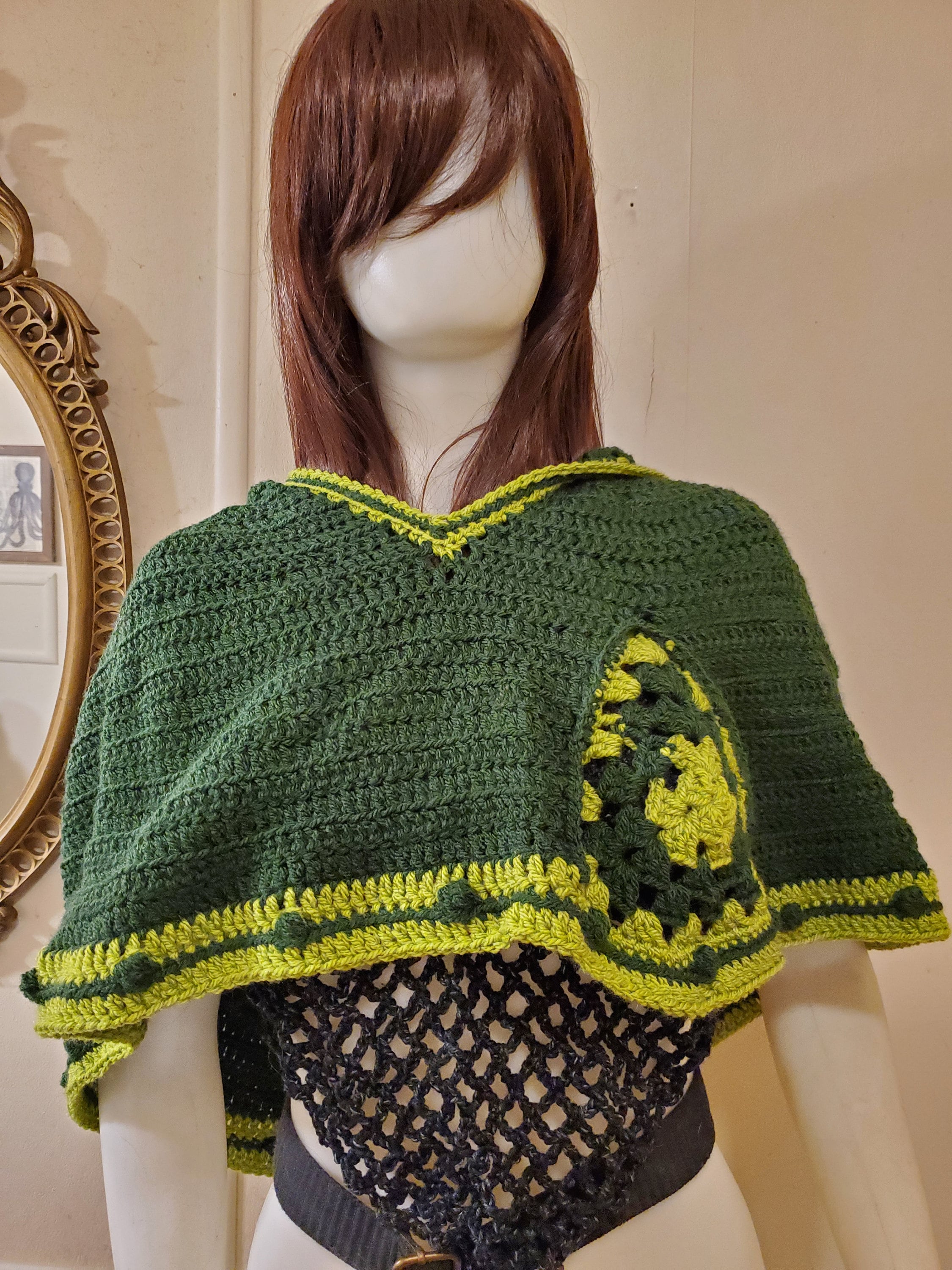 Green Forest Caplet With Pointy Hood - Etsy