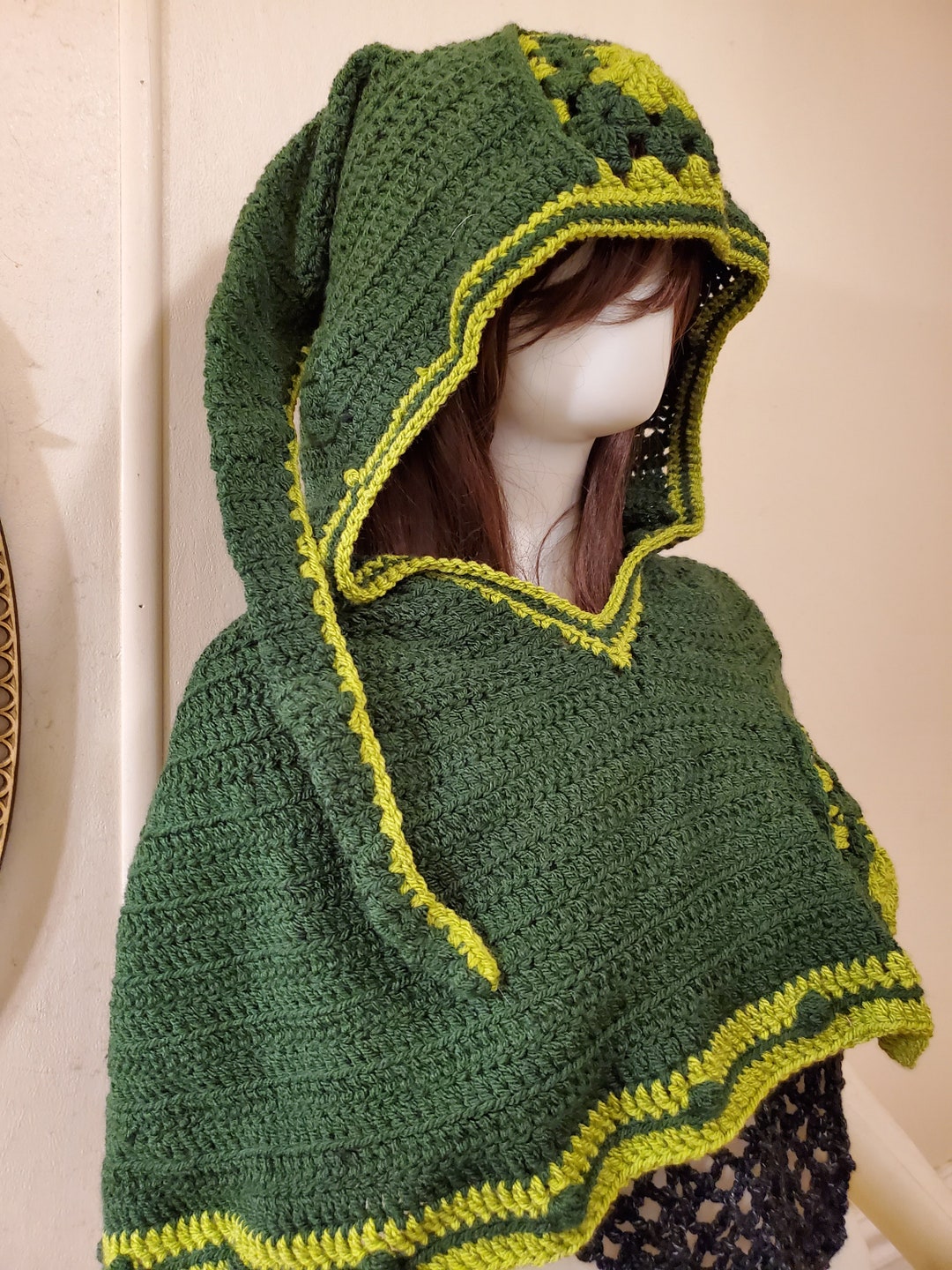 Green Forest Caplet With Pointy Hood - Etsy