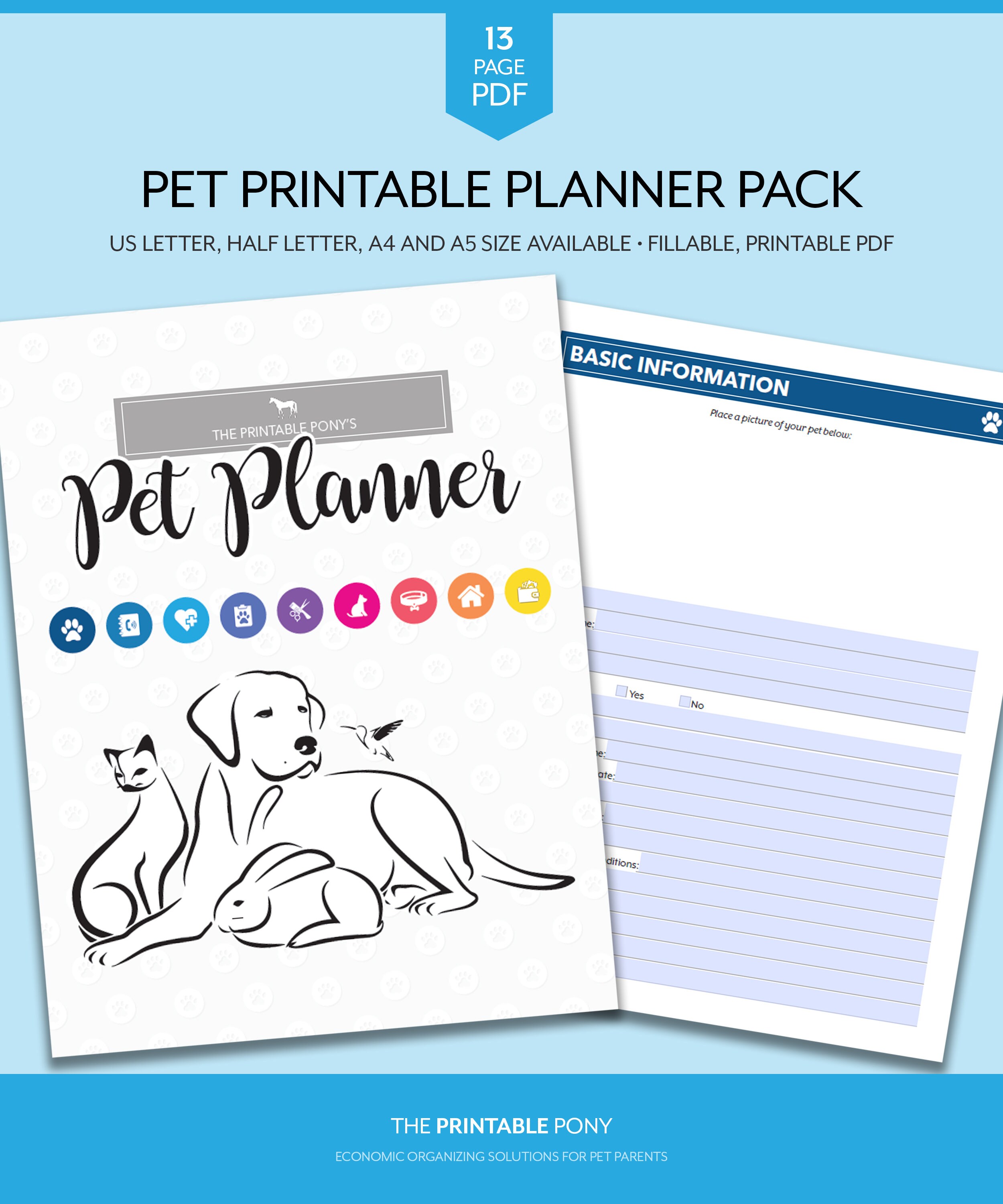 Pet Printable Planner Pack Digital Download | Etsy