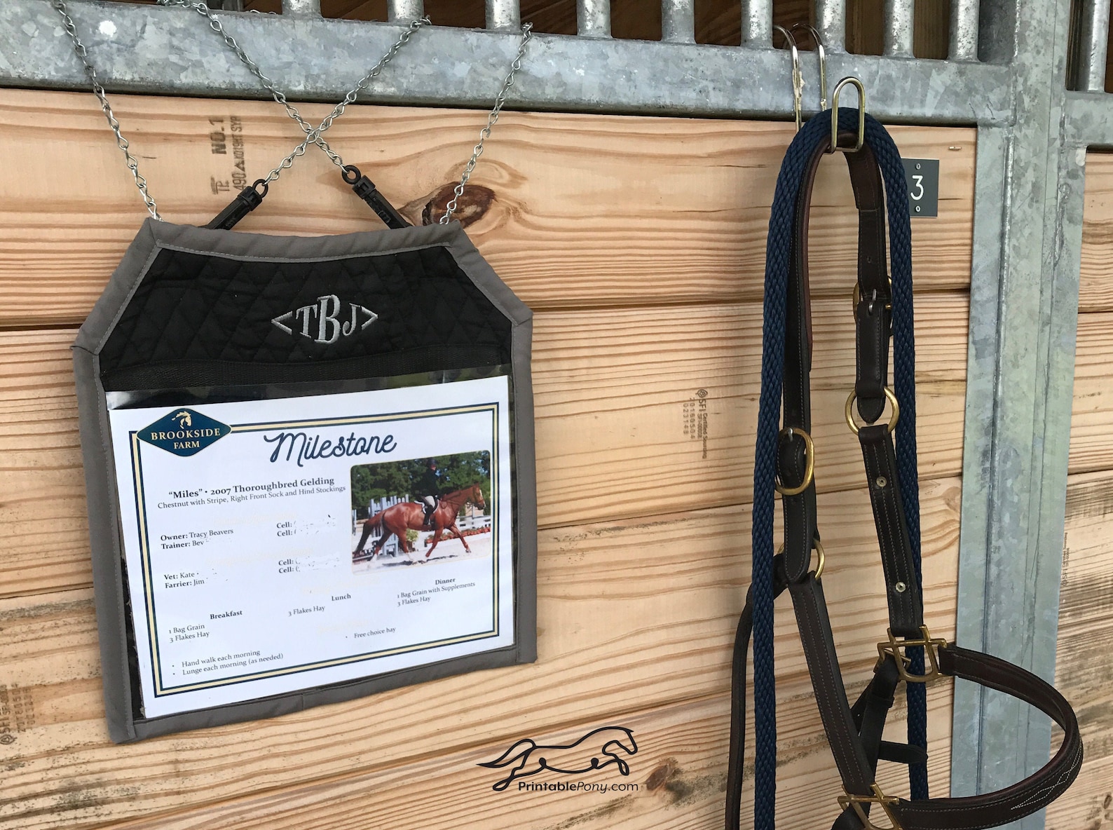 Personalized Printable Horse Stall Card - Etsy
