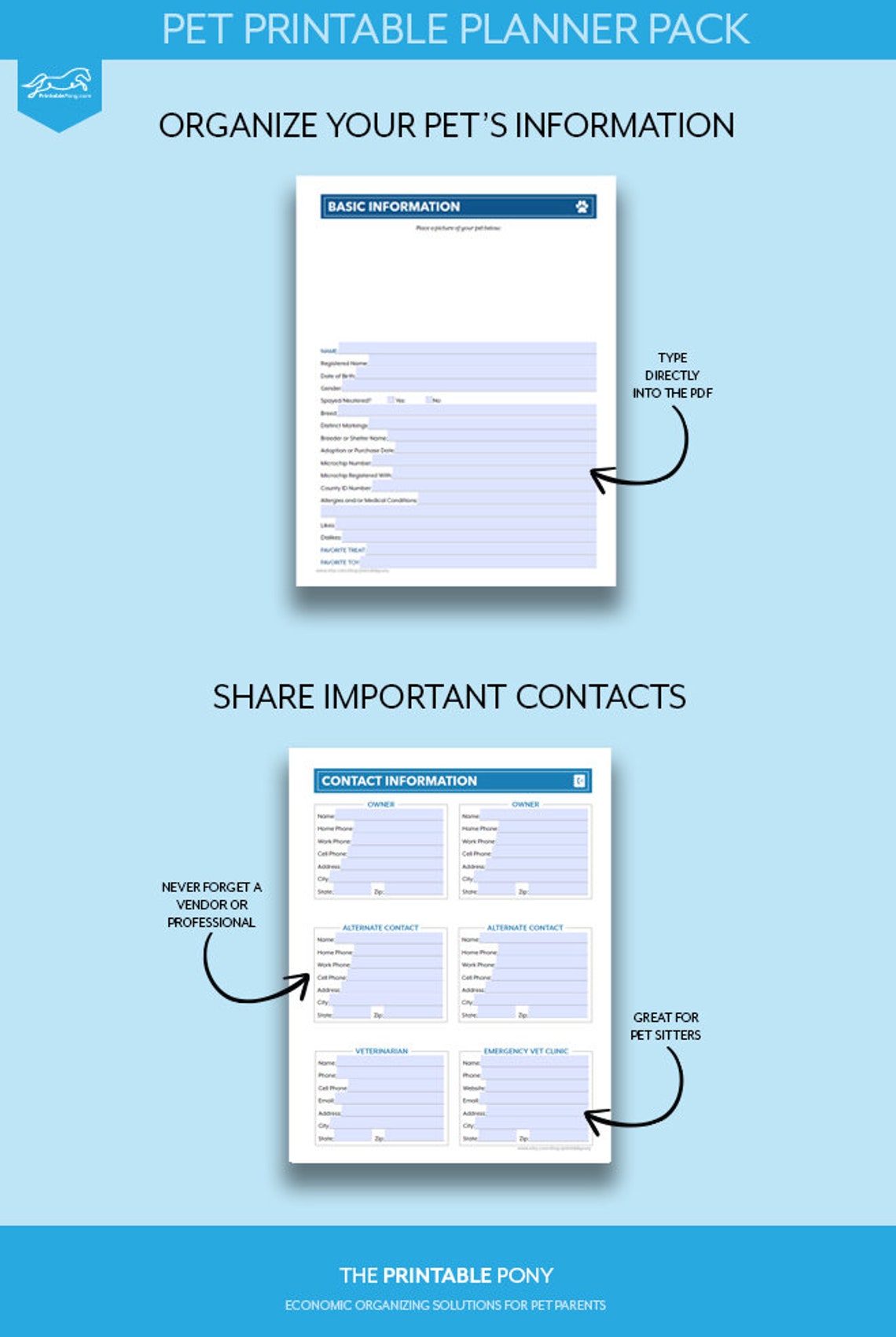Pet Printable Planner Pack Digital Download | Etsy