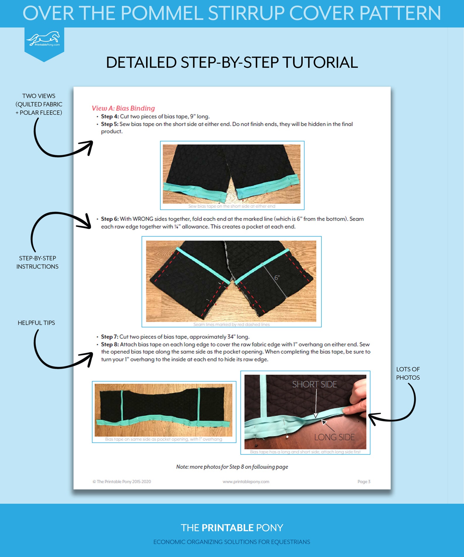 Over the Pommel Single Stirrup Cover Pattern Sewing | Etsy