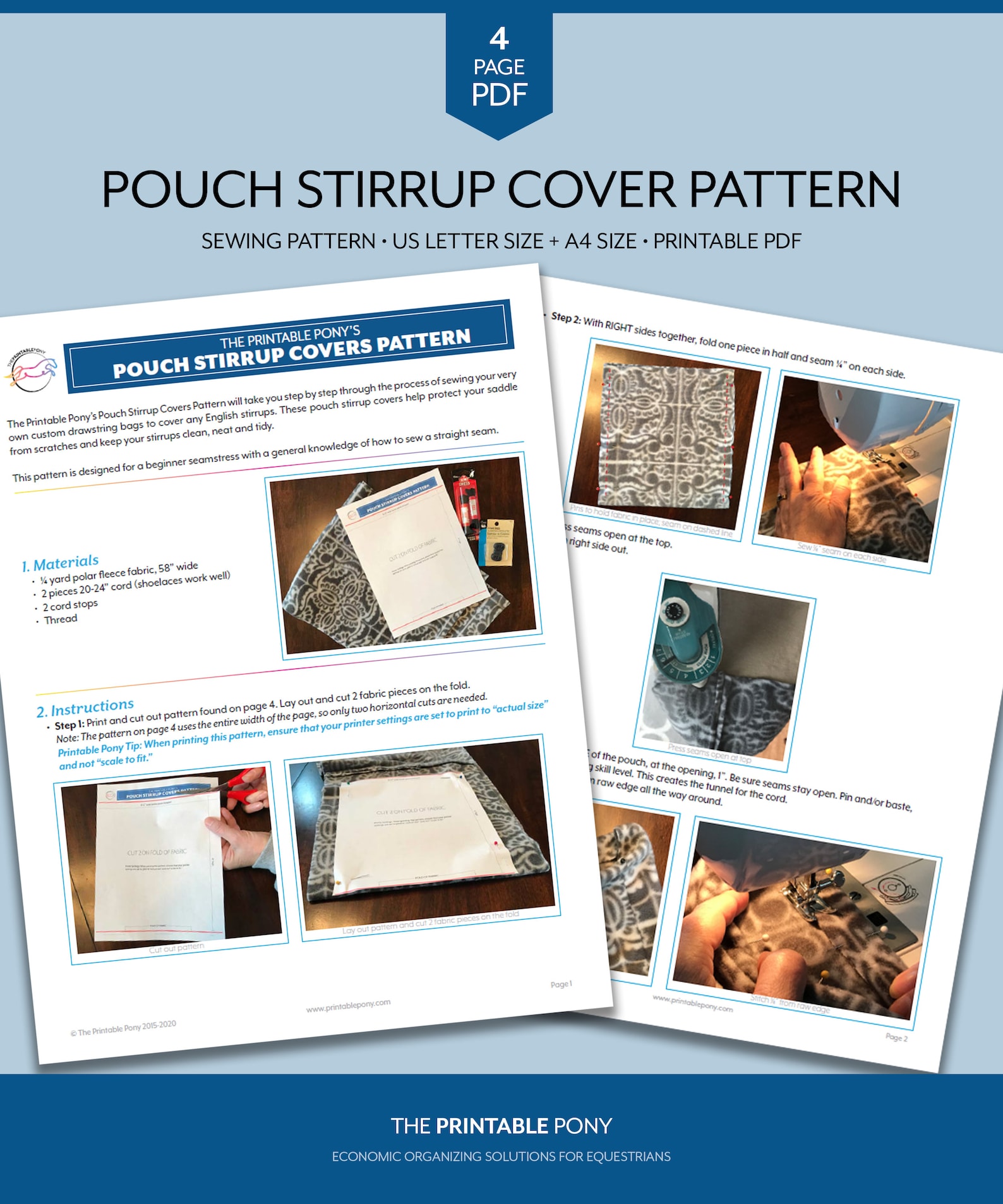 Pouch Stirrup Bags Cover Pattern, Sewing Pattern, Tutorial - Etsy