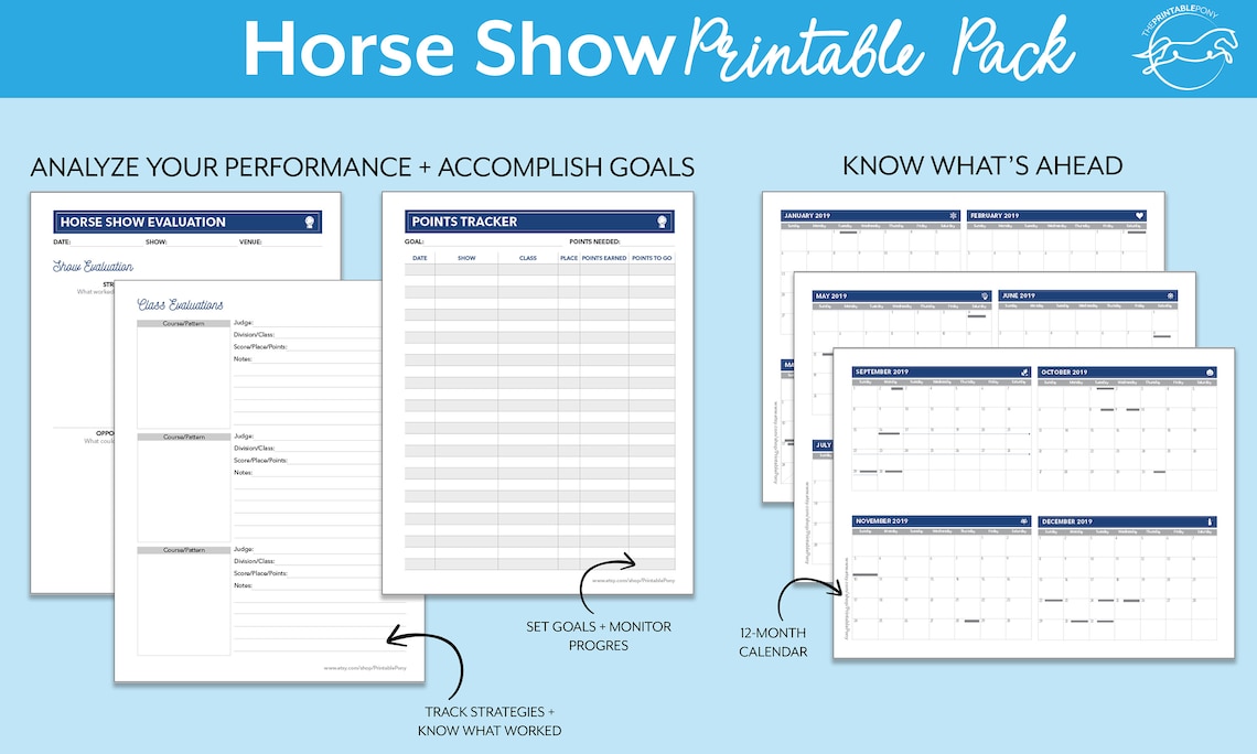 Horse Show Printable Pack Personalized Digital Download | Etsy