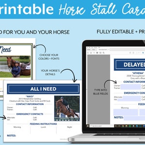 Personalized Printable Horse Stall Card - Etsy