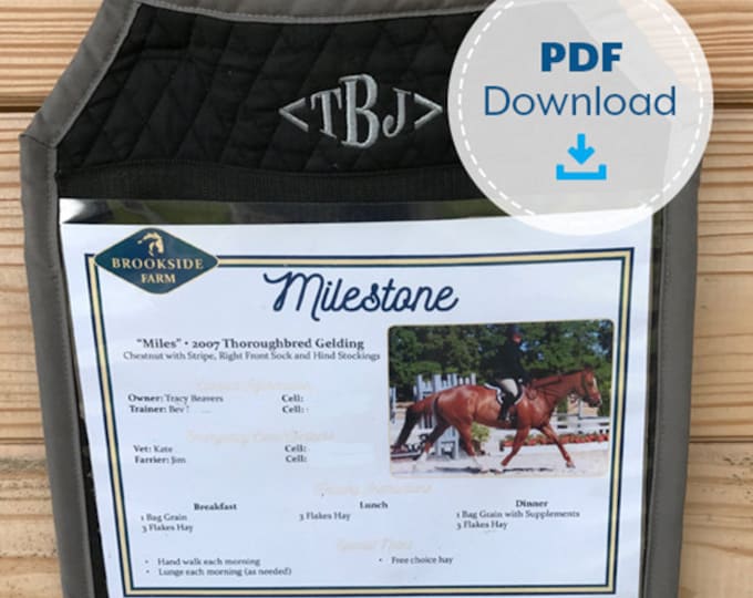 Personalized Printable Horse Stall Card - Etsy