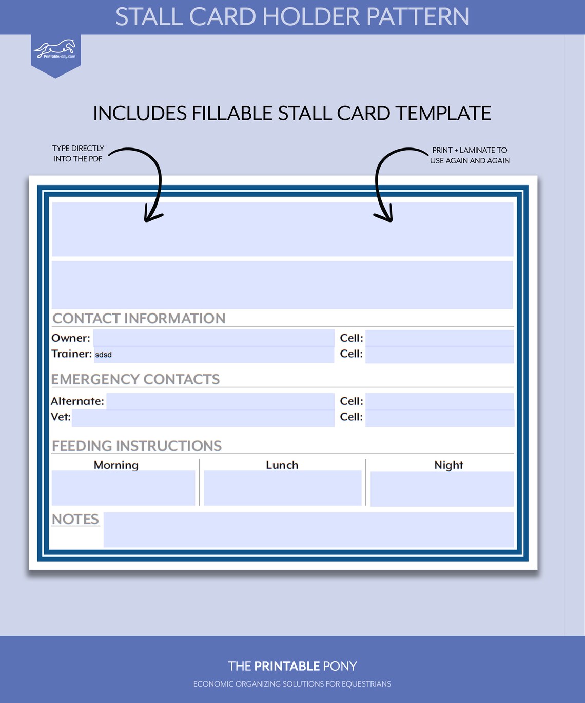 Horse Stall Card Holder Pattern, Instant Download, Sewing Pattern - Etsy