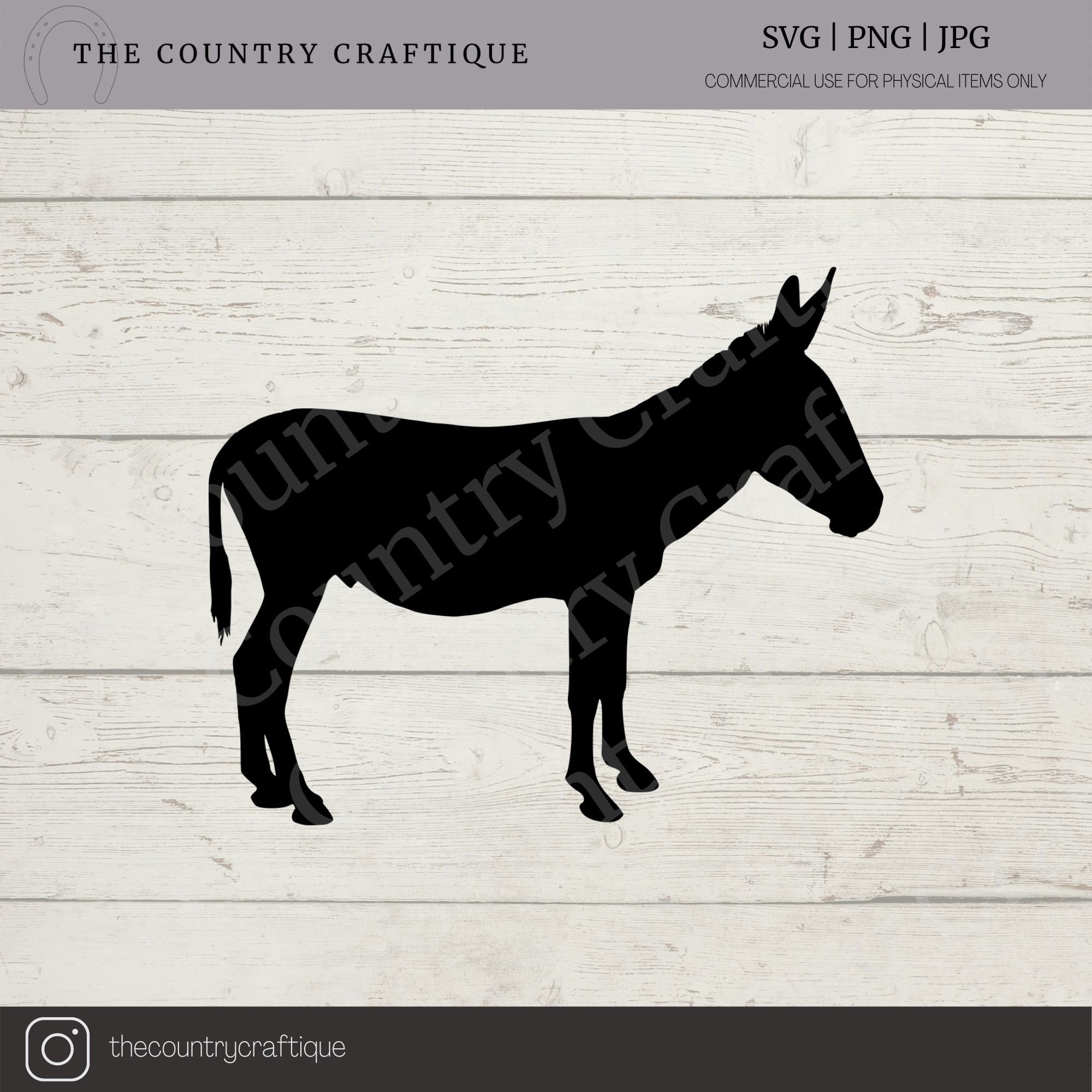 Esel SVG / PNG / JPG Grafik | Bauernhof Tier svg | Esel Clipart ...