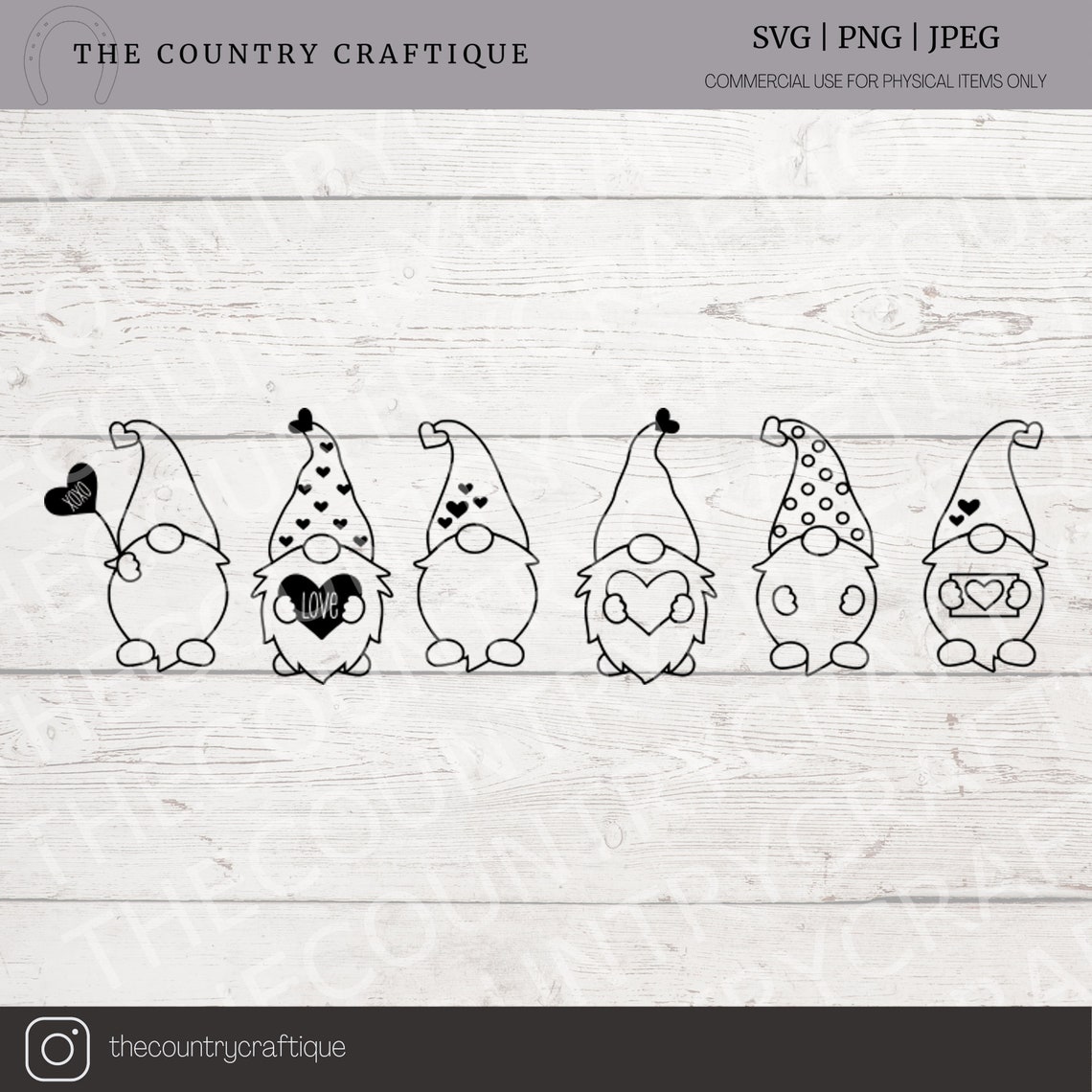 Valentine Gnome Outline SVG / PNG / JPEG | Gnome Svg | Valentine Svg ...