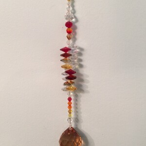 Glass Fire Sun Catcher, Red Orange Yellow Suncatcher, Swarovski Crystal ...