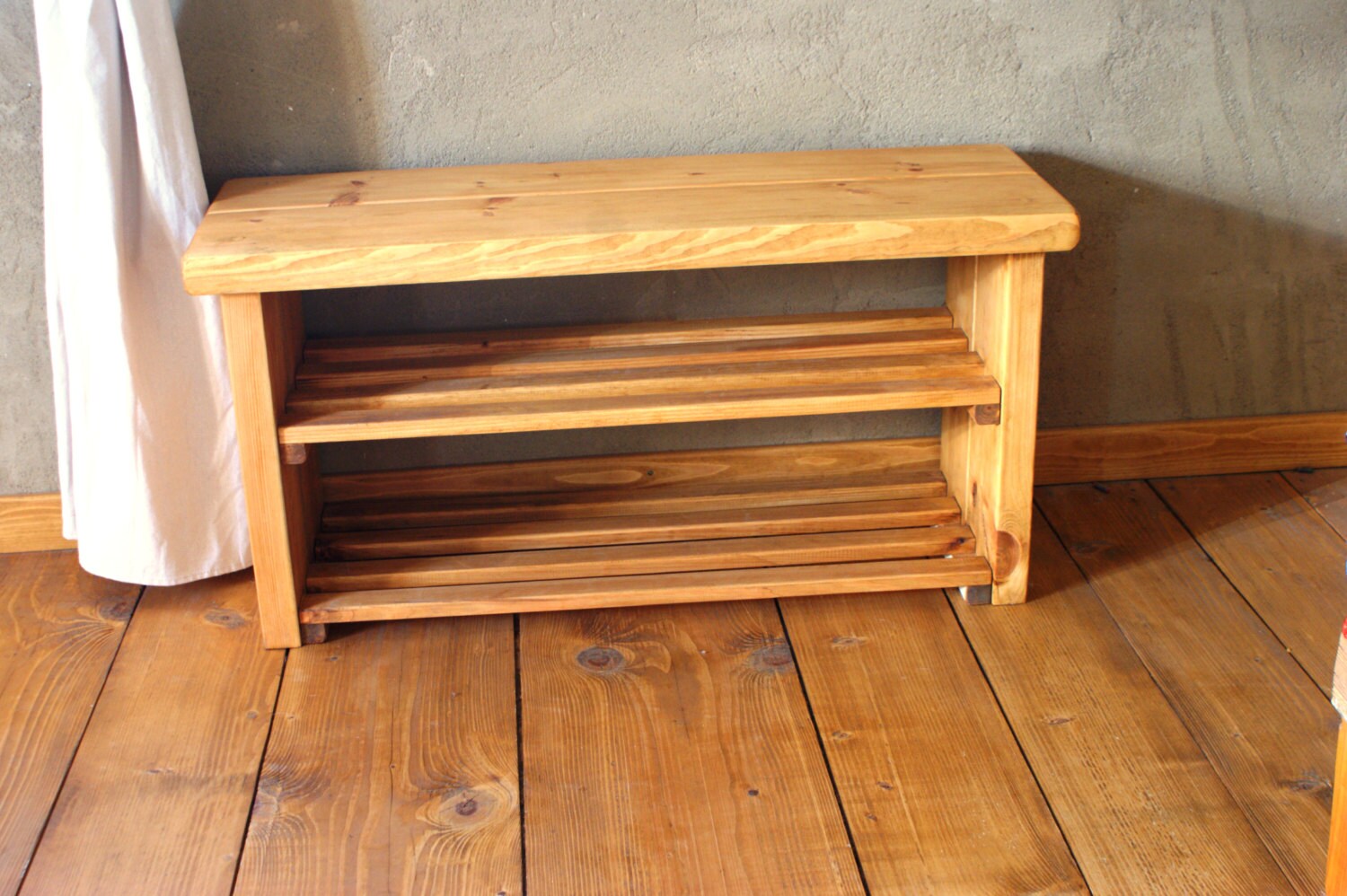Handmade Shoe Rack Bench to Sit Oncottagepine Solid - Etsy UK