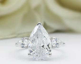 3 stone diamond ring | Etsy