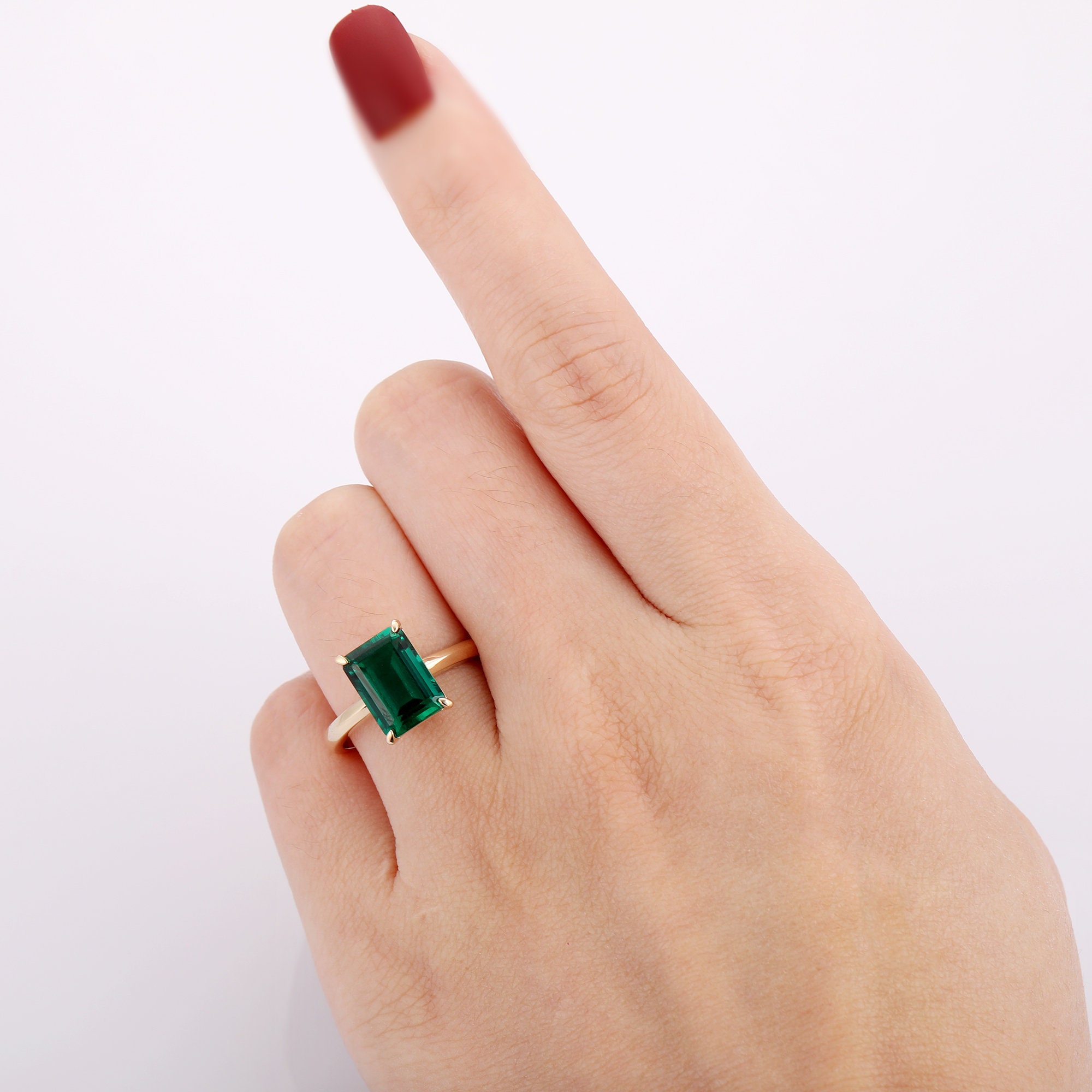 Solitaire Ringsolid 14K Gold Brilliant 3.55CT Lab Created | Etsy