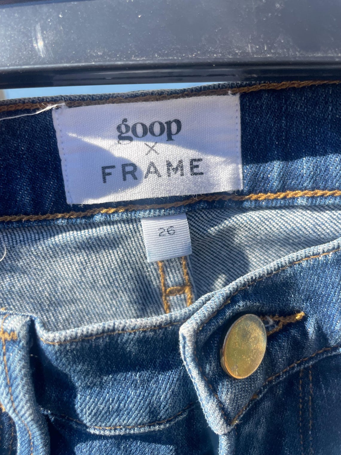 Hand-painted Lemon Pockets Goop X Frame Denim Jeans Size 26 - Etsy