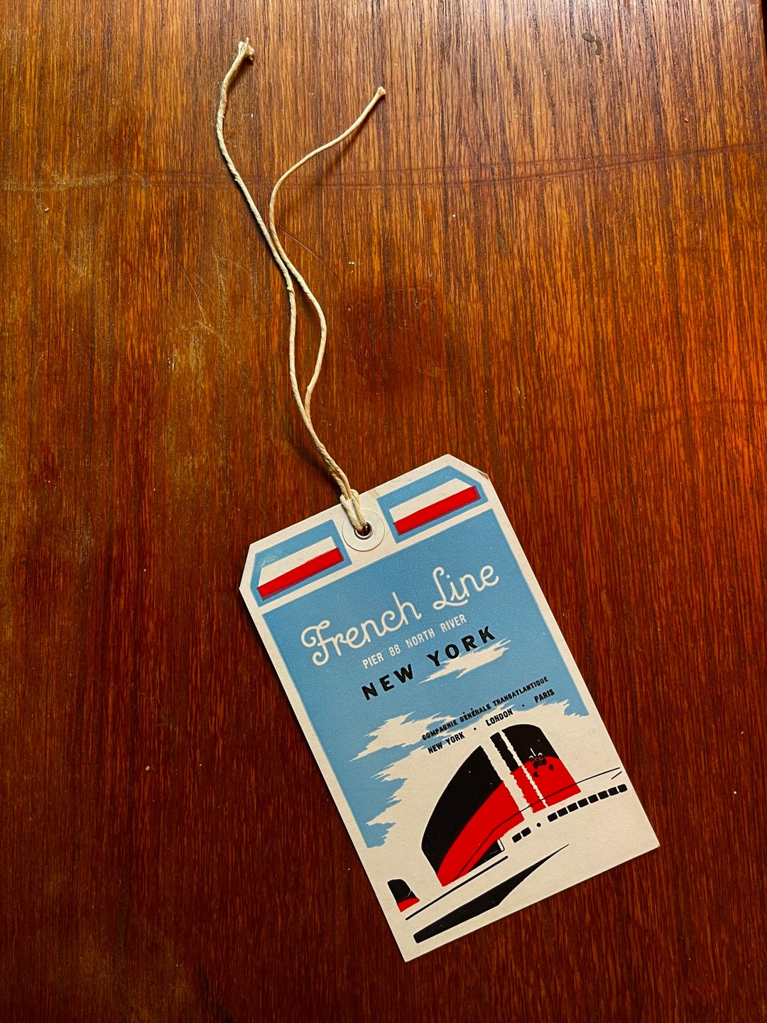 Vintage French Line Baggage Tag - Etsy