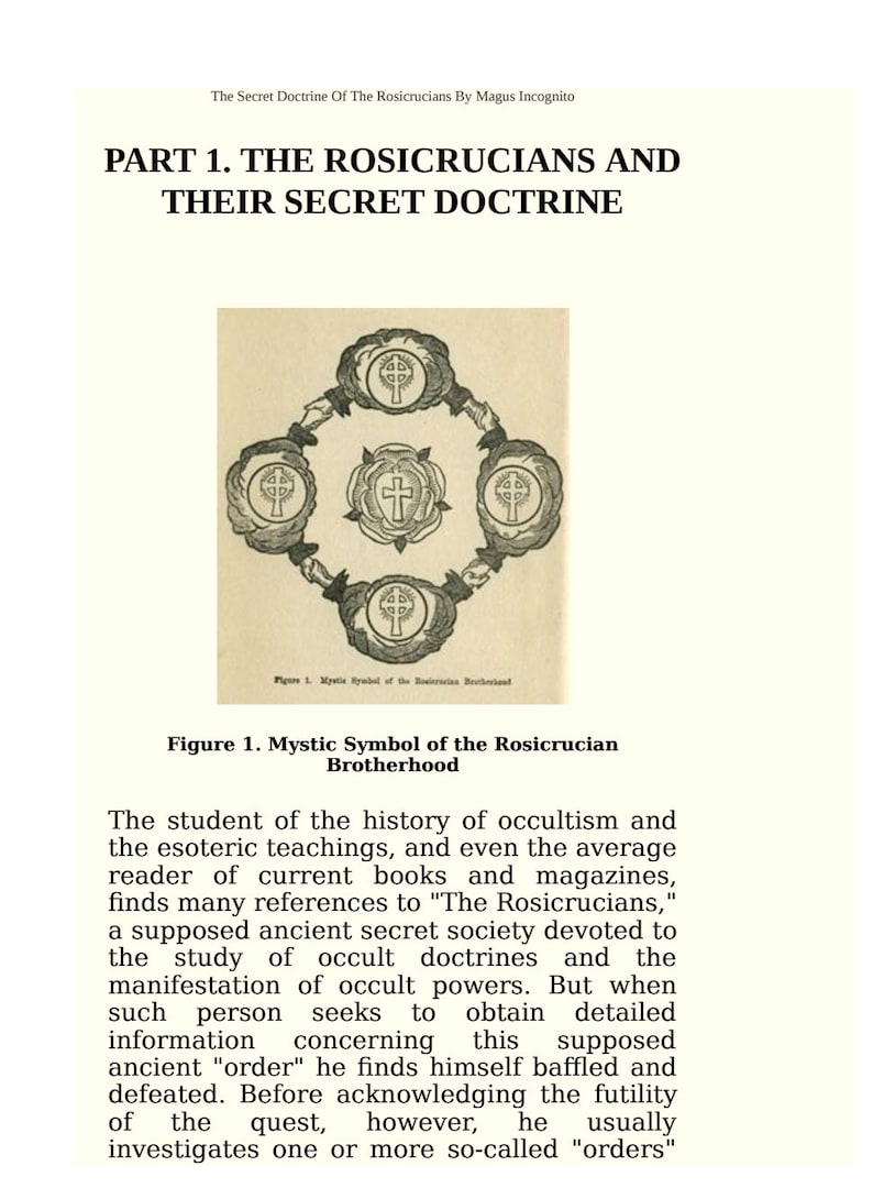 The Secret Doctrine of the Rosicrucians by Magus Incognito 1918 by ...