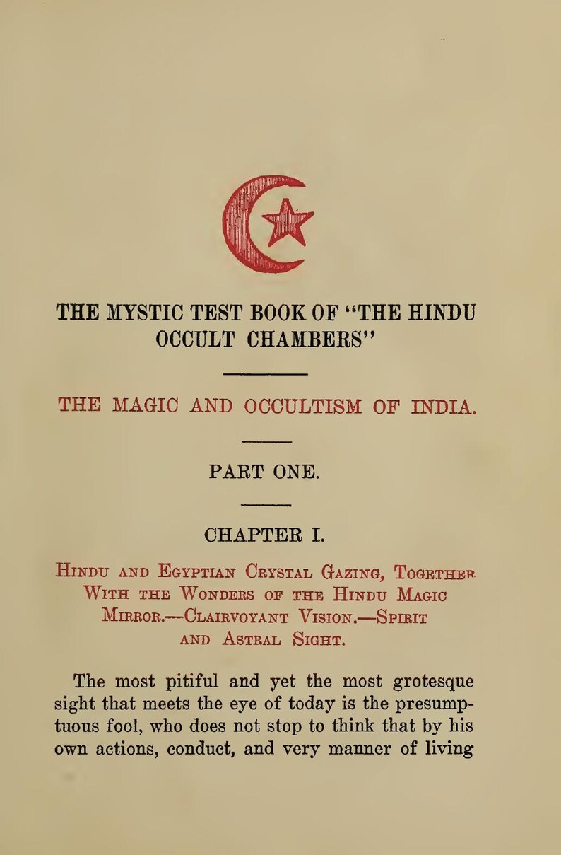 The Hindu Occult Chambers the Magic and Occultism of India Hindu and ...