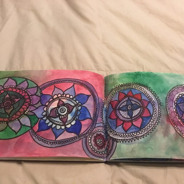 Completed Art Journal - Etsy