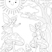 Whimsical Fairy & Mushroom Coloring Page | Printable Forest Coloring ...