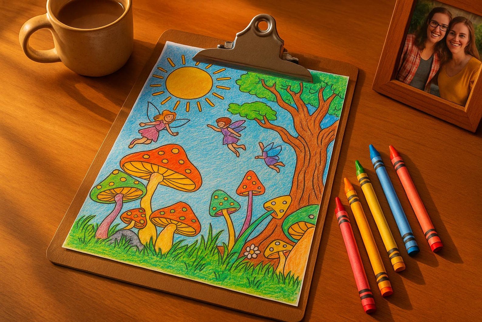 Whimsical Fairy & Mushroom Coloring Page | Printable Forest Coloring ...
