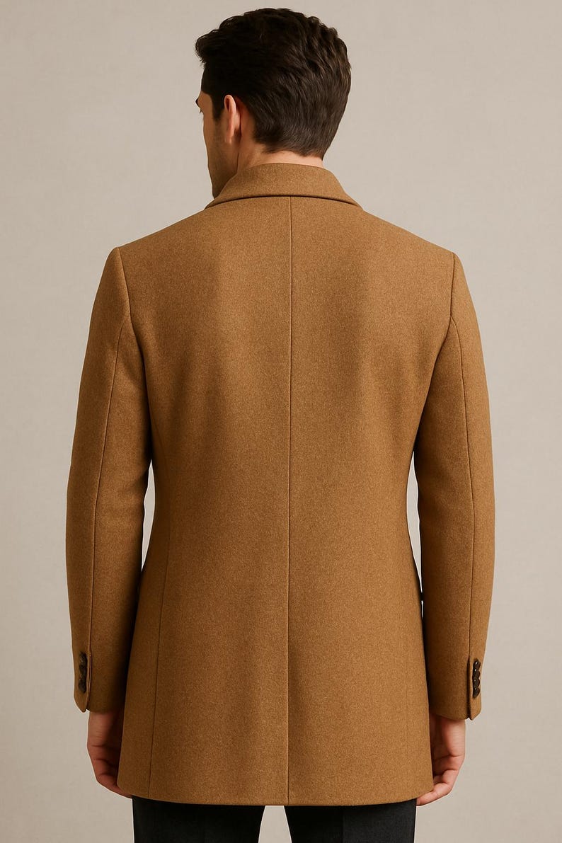 Classic Camel Wool Overcoat Tailored Formal Winter Coat for Men - Etsy
