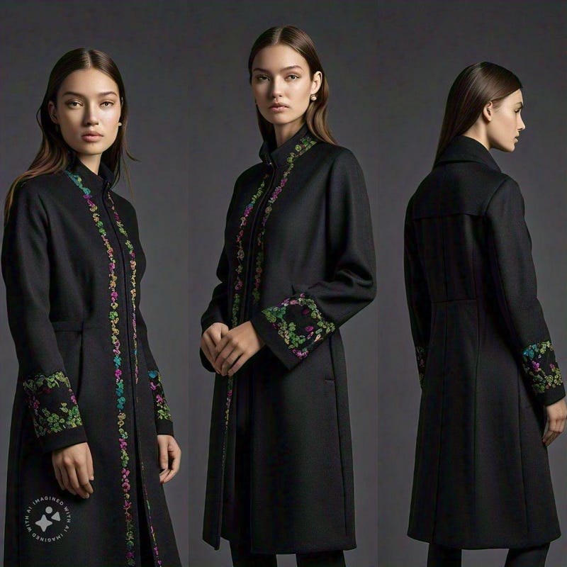 Embroidered Coat - Etsy