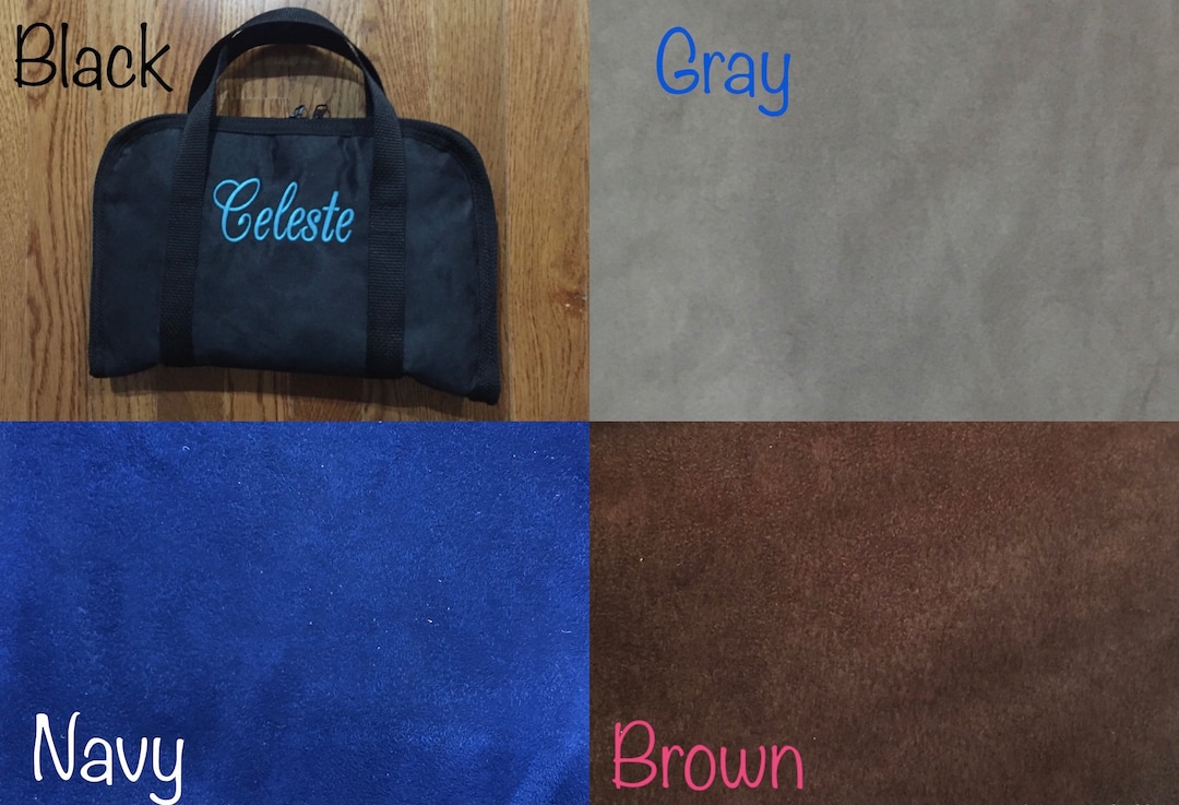 4 Colors Available! Suede-like Large Pistol Case With Handles ...