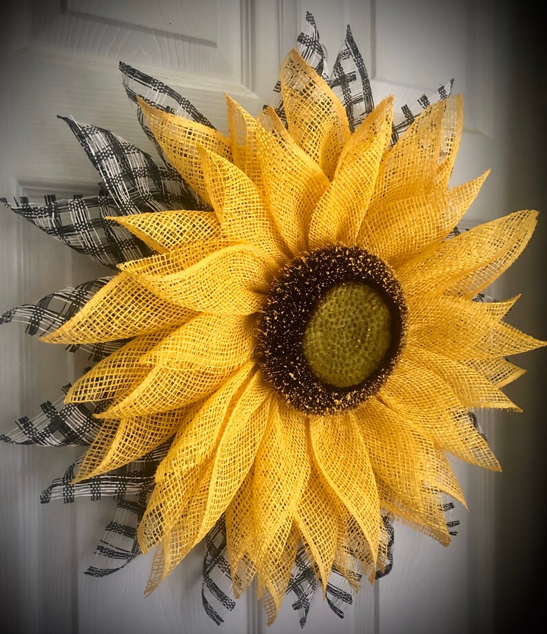 Giant Sunflower Wreath Spring Black Eyed Susan Door Hanger - Etsy
