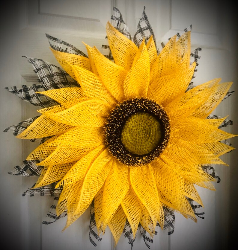 Giant Sunflower Wreath Spring Black Eyed Susan Door Hanger - Etsy