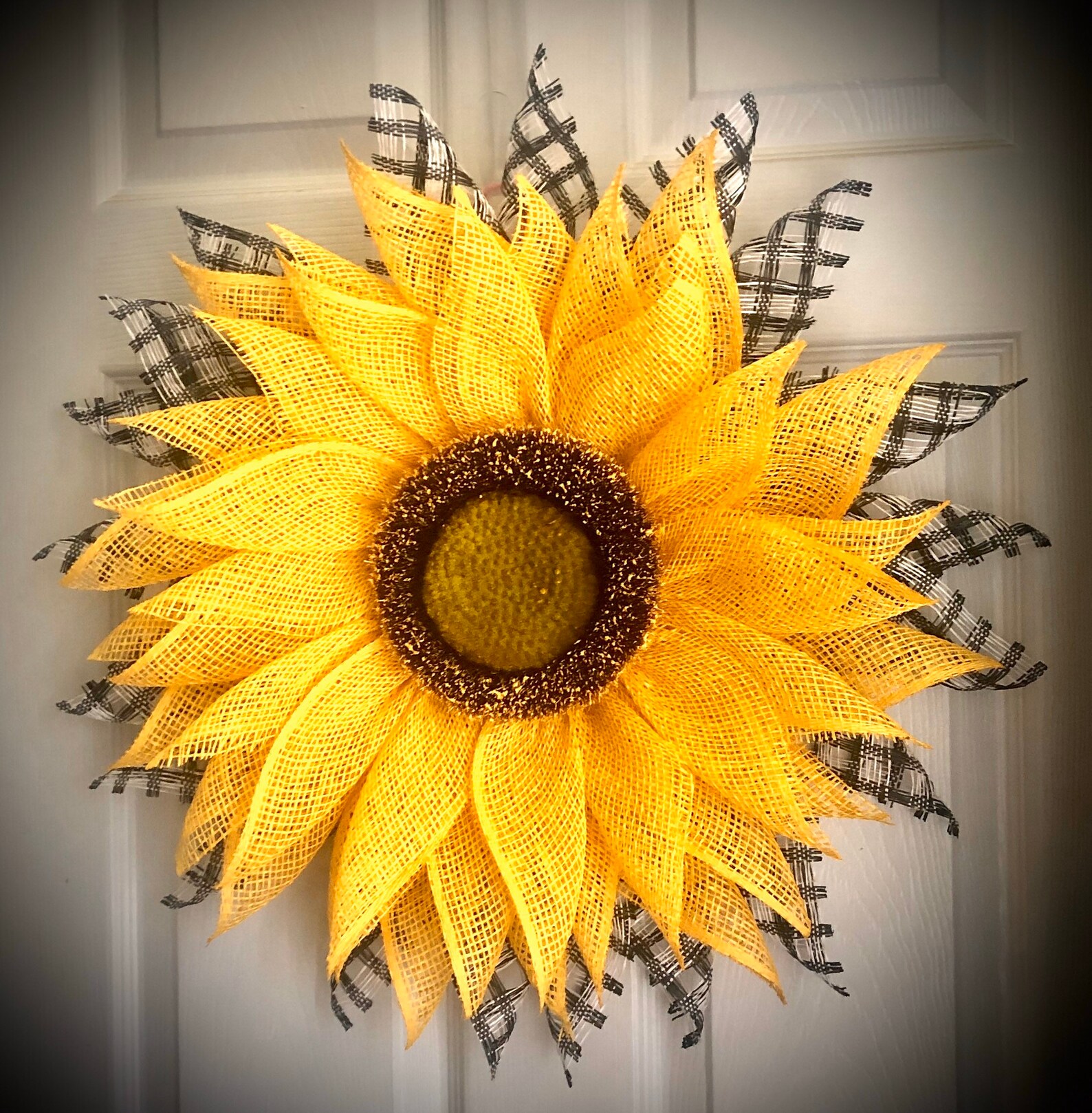 Giant Sunflower Wreath Spring Black Eyed Susan Door Hanger - Etsy