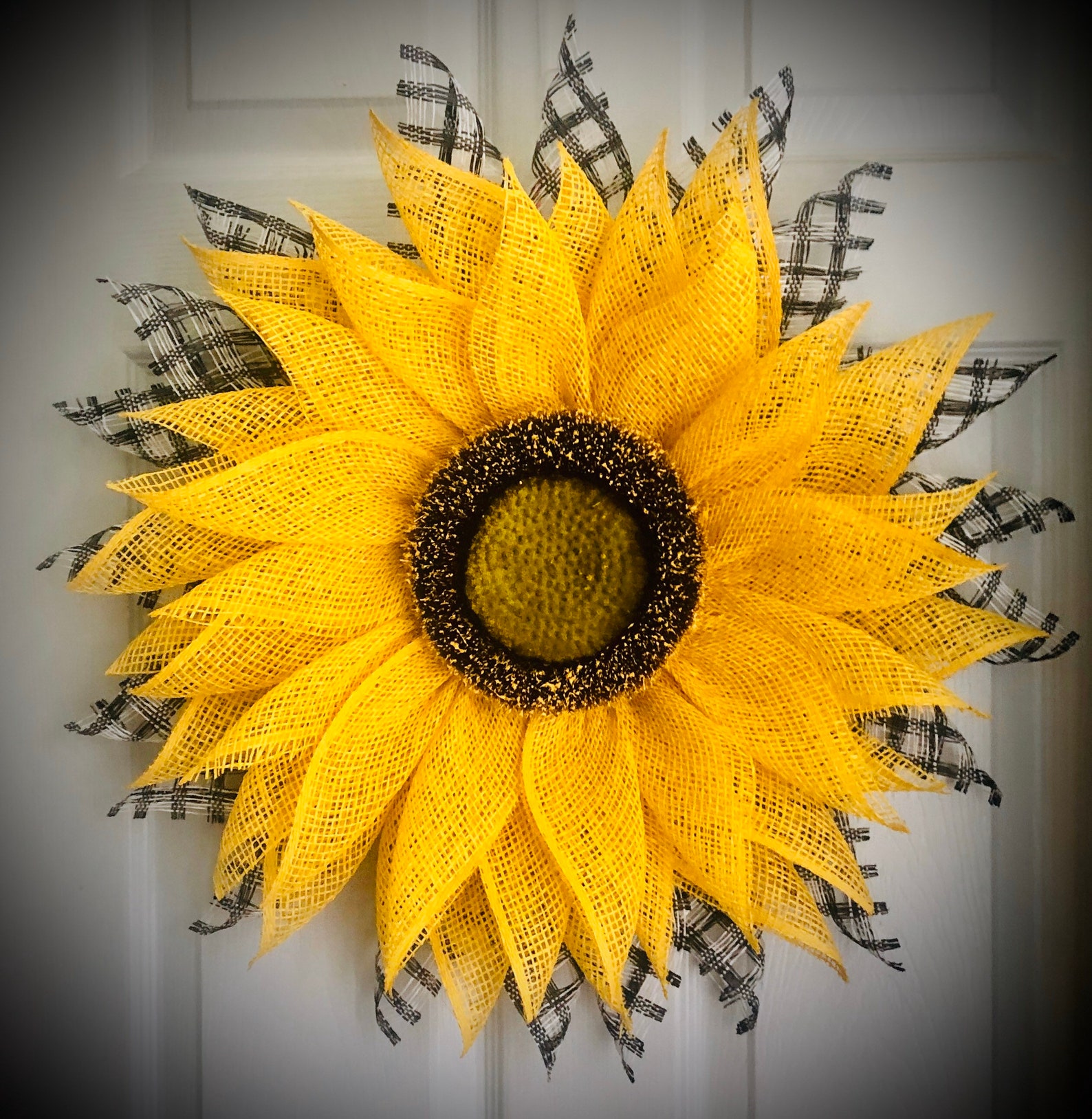 Giant Sunflower Wreath Spring Black Eyed Susan Door Hanger - Etsy