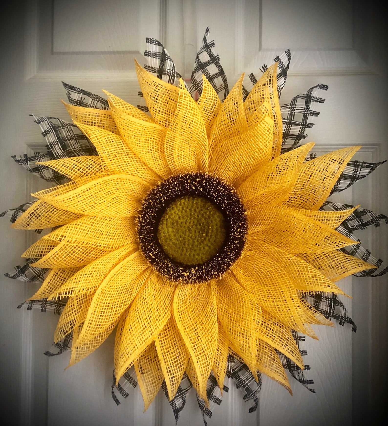 Giant Sunflower Wreath Spring Black Eyed Susan Door Hanger - Etsy