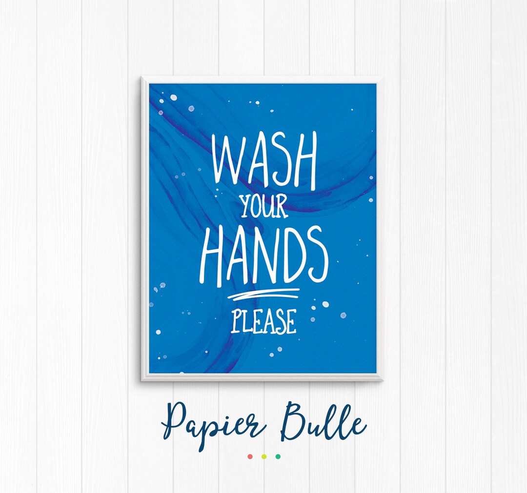 Wash Your Hands Printable Poster 8x10 Wall Decoration Watercolor ...