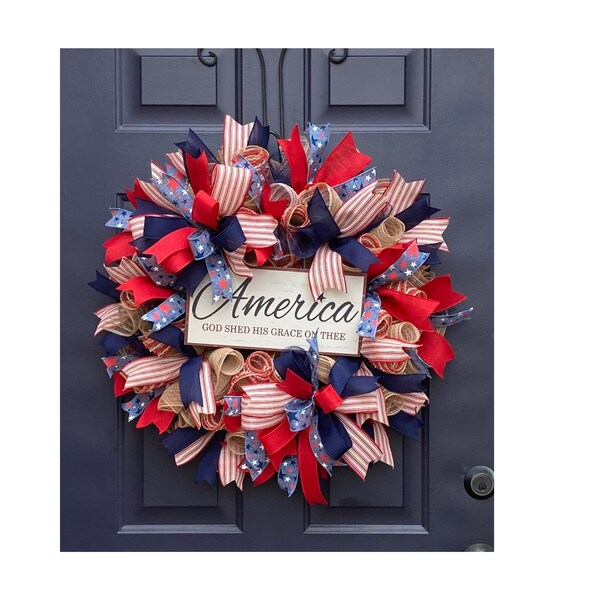 Labor Day Wreath - Etsy