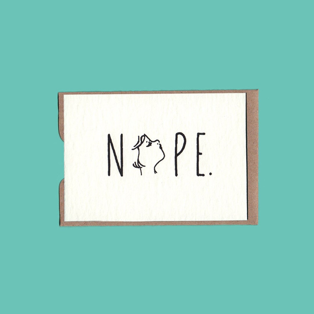 NOPE. Card With Envelope - Etsy
