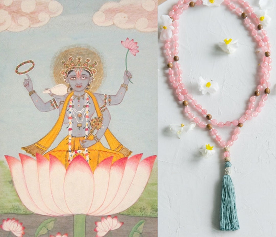 Bali BLOOMING LOTUS MALA Long Jade Necklace Lotus Seed Patina Green ...