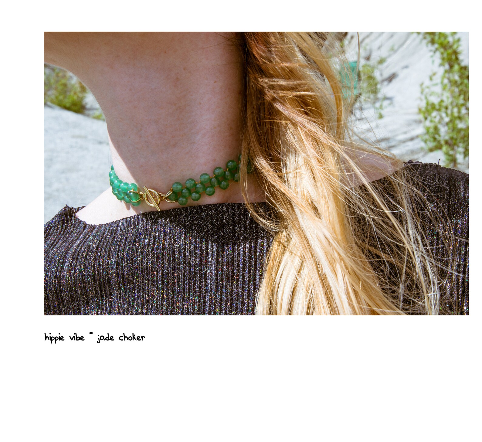 Hippie Vibe JADE CHOKER Bottle Green Semi-precious Stone - Etsy