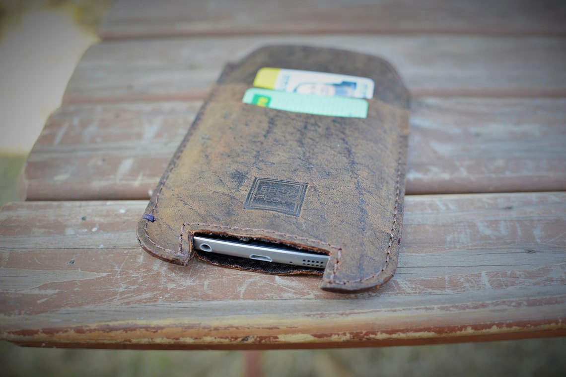 Handmade Real Leather Smart Phone Pouch | Etsy