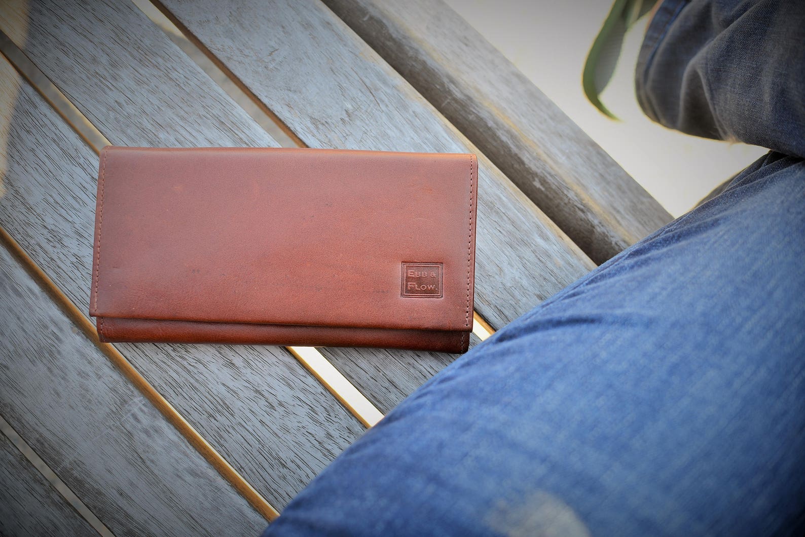 Ladies Women's Wallet/purse Natural Vegetable Tan Leather Black/brown ...