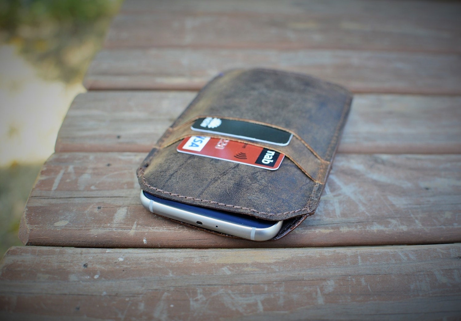 Handmade Real Leather Smart Phone Pouch | Etsy